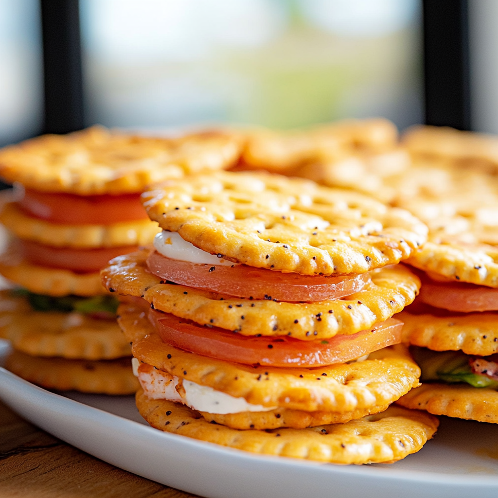 Easy Ritz Cracker Party Sandwiches Recipe - Daily Family Meals | Tasty ...