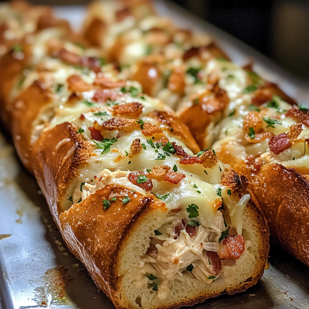 Chicken Bacon Ranch Stuffed Bread - Daily Family Meals | Tasty Recipes