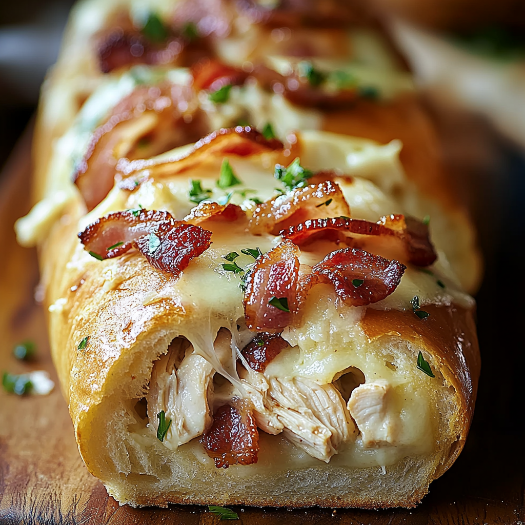 Chicken Bacon Ranch Stuffed Bread - Daily Family Meals | Tasty Recipes