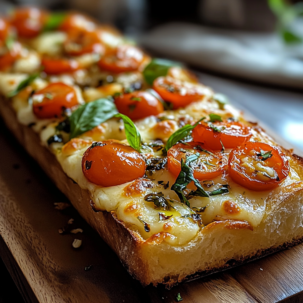 Cheesy Garlic Caprese Bread Recipe