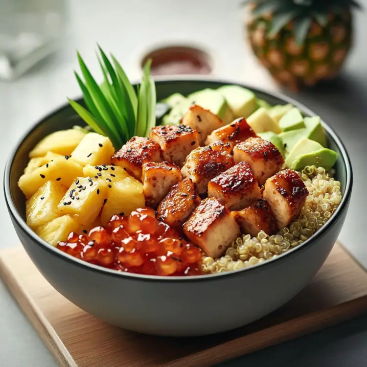 Delicious Poké Bowl with Quinoa, Chicken, and Pineapple - Daily Family ...