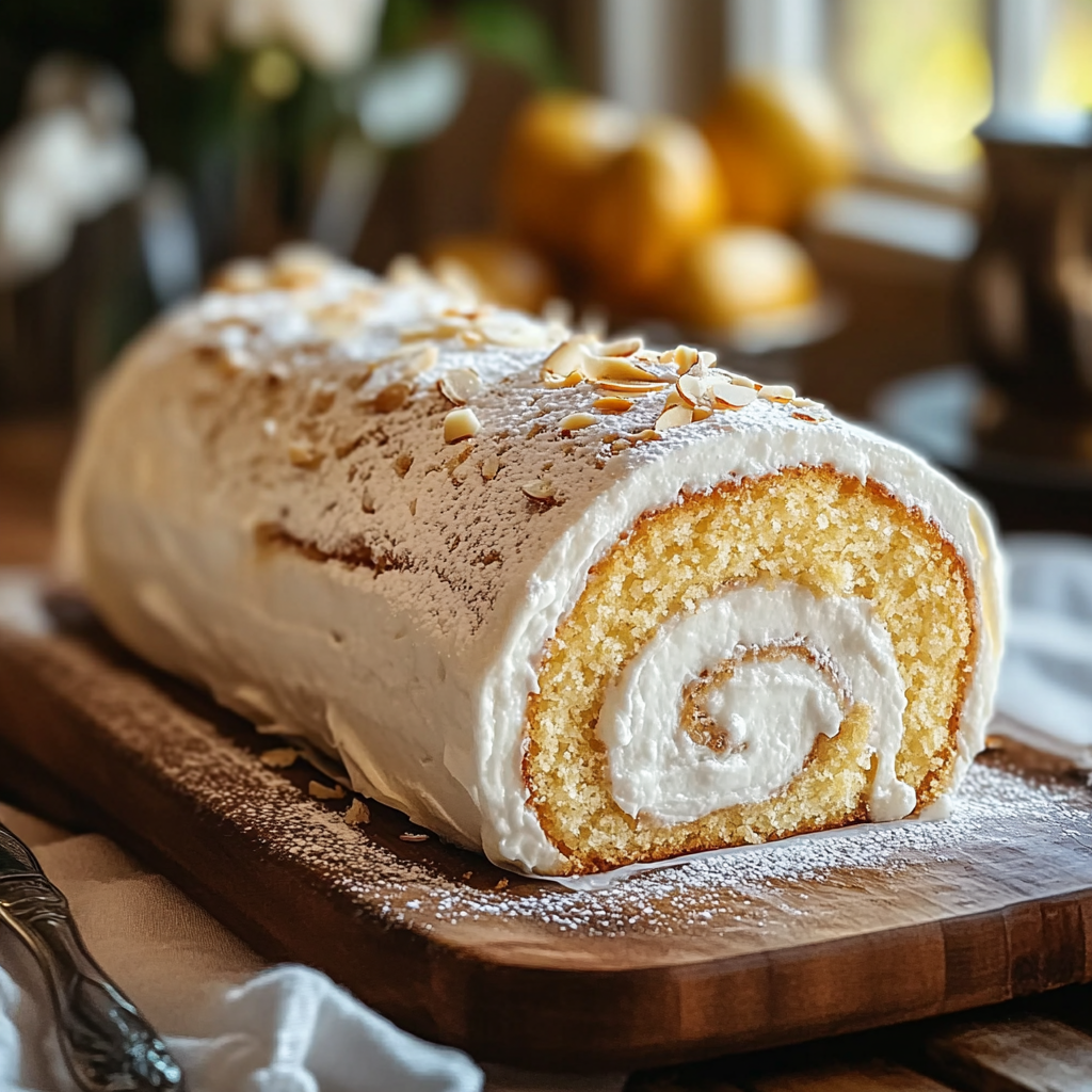 Coconut Almond Swiss Roll Cake Recipe - Daily Family Meals | Tasty Recipes