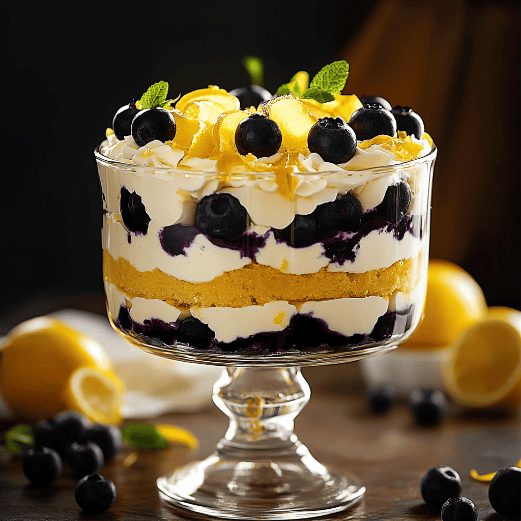 Easy Lemon Blueberry Trifle Recipe - Daily Family Meals | Tasty Recipes