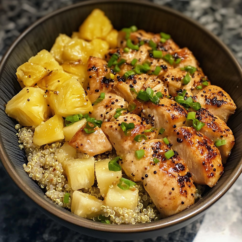 Delicious Poké Bowl with Quinoa, Chicken, and Pineapple - Daily Family ...